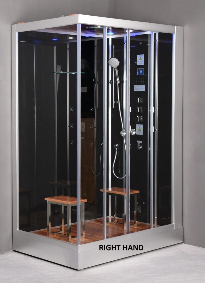 DZ961-1F8 BLK Steam Shower 59.1"x35.4"x89" | Perfect Bath Canada